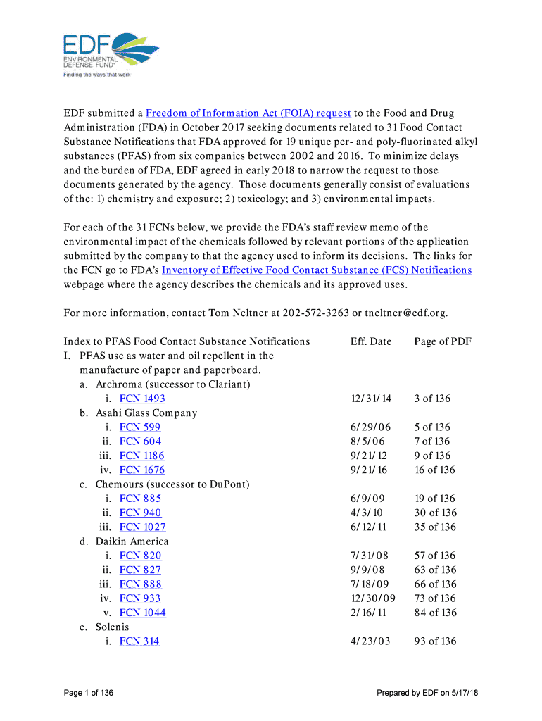 Fillable Online blogs edf FDA FOIA Request Form Fax Email Print - pdfFiller