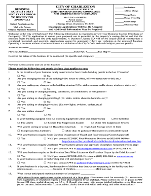 Fillable Online Business License Certificate of Occupancy Application ...