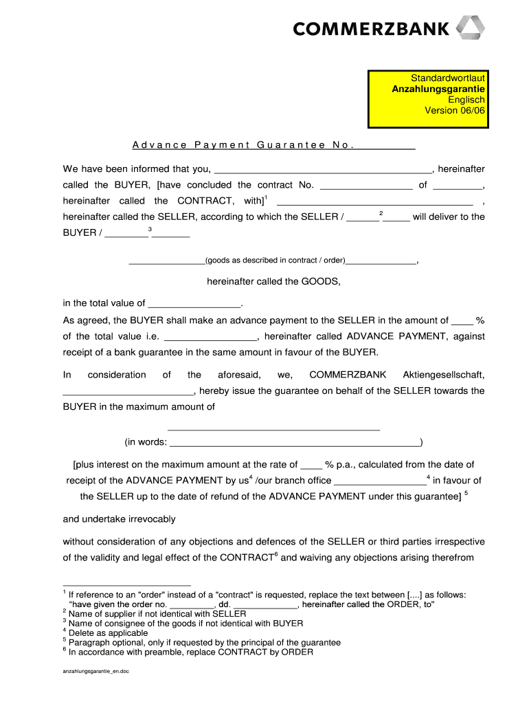 Advance Payment Guarantee Sample - Fill Online, Printable, Fillable ...