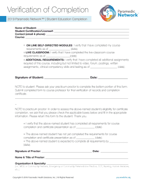 Fillable Online Paramedic Training Program 2020 Application Information ...