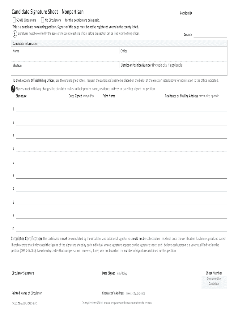 Fillable Online 2020 Primary Election - Candidate Information - City of ...