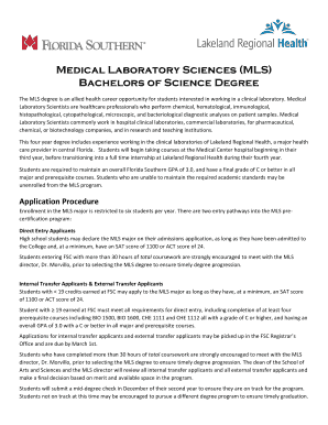 Fillable Online Medical Laboratory Science (MLS) Post-BS Professional ...
