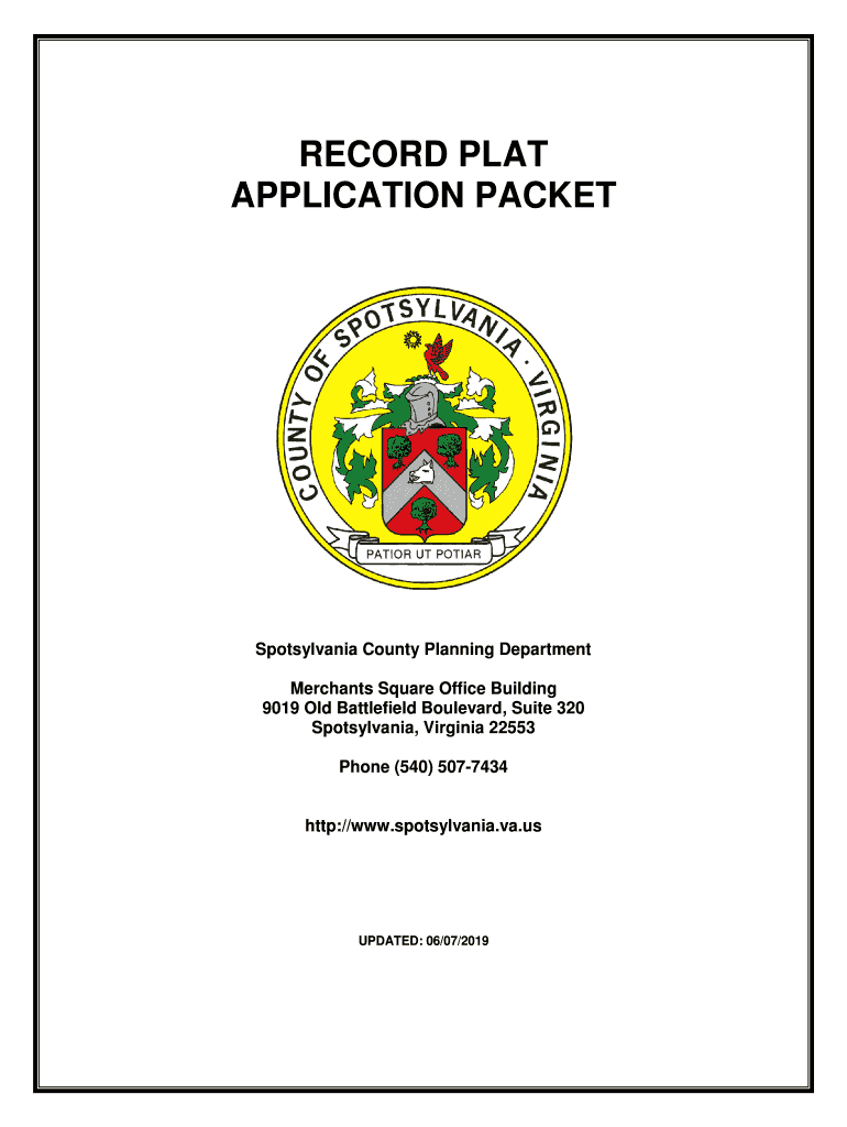 Fillable Online RECORD PLAT Fax Email Print - pdfFiller