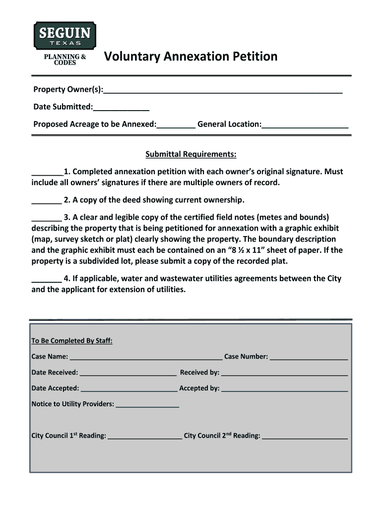 Fillable Online voluntary annexation petition - City of Pflugerville Fax Email Print - pdfFiller