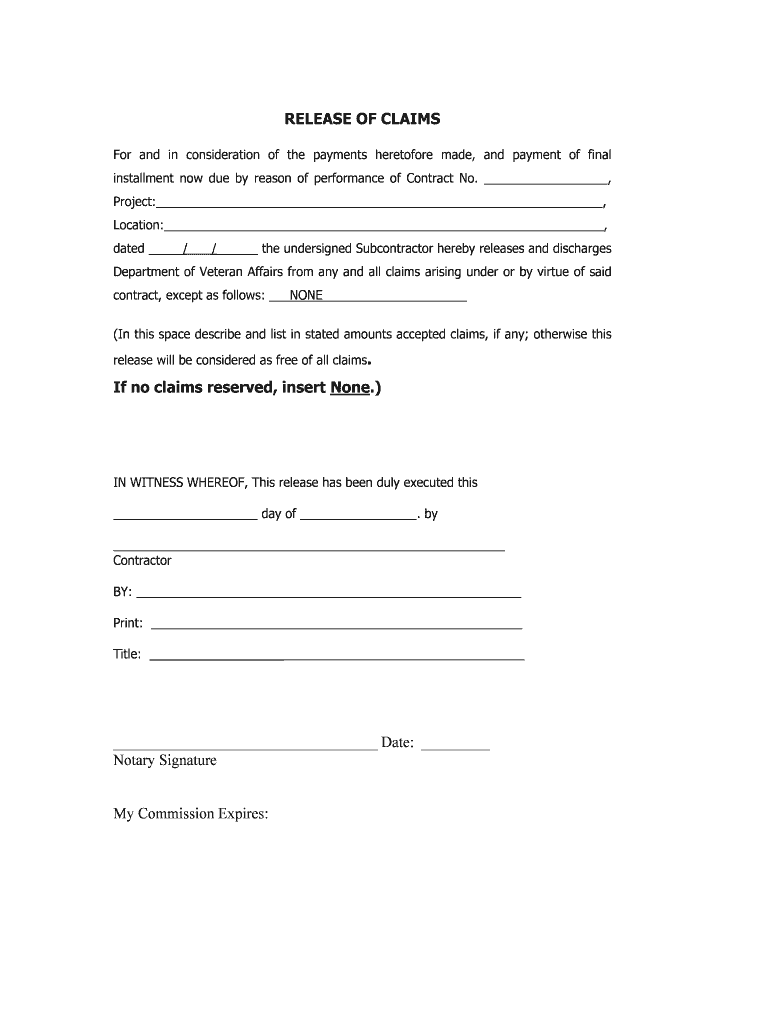 Fillable Online FINAL RELEASE FINAL WAIVER OF CLAIMS AND LIENS ... Fax Email Print - pdfFiller
