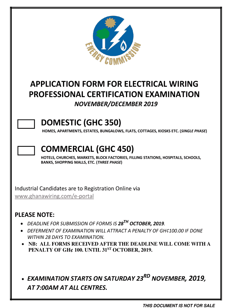 Fillable Online application form for electrical wiring professional ...