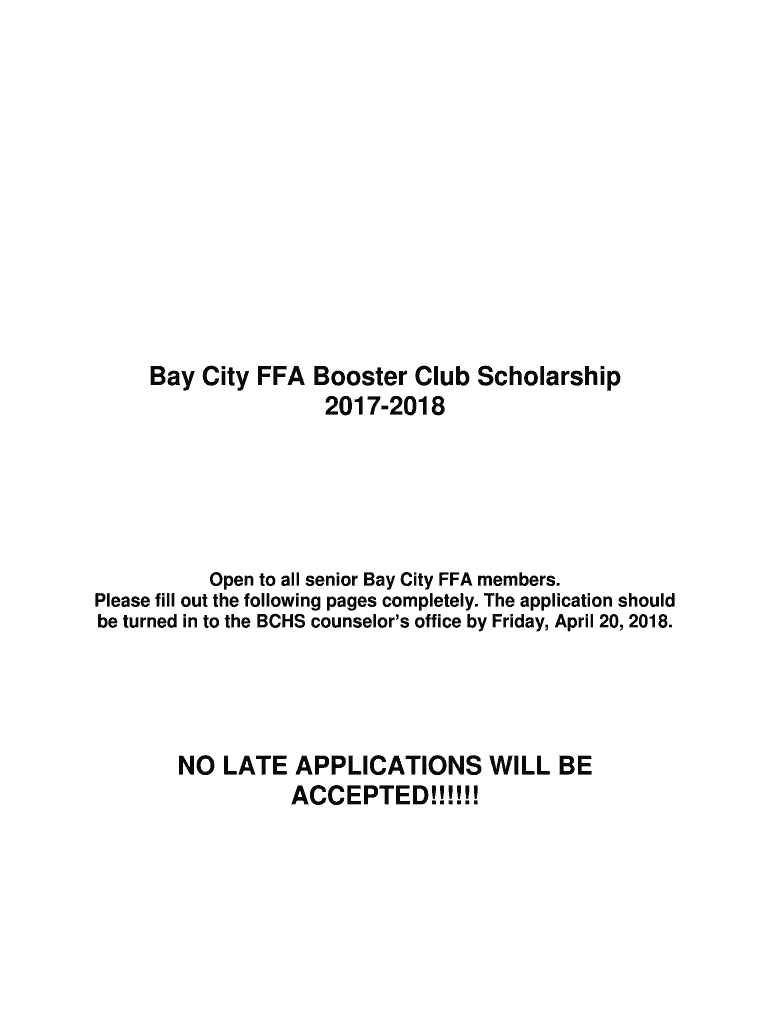 Fillable Online George Ranch High School FFA Booster Club Scholarship ...