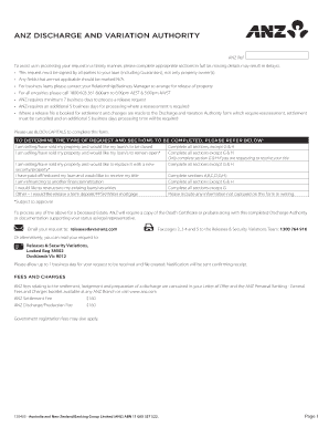 Fillable Online How to fill out the ANZ Discharge and Variation ...