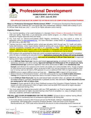 Fillable Online What is a Professional Development Reimbursement (PDR ...