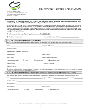 Fillable Online traditional sep ira application - The World Funds Trust ...