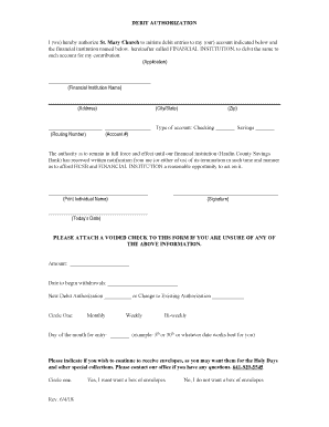 Fillable Online direct payment authorization form - ST. MARY CHURCHES ...