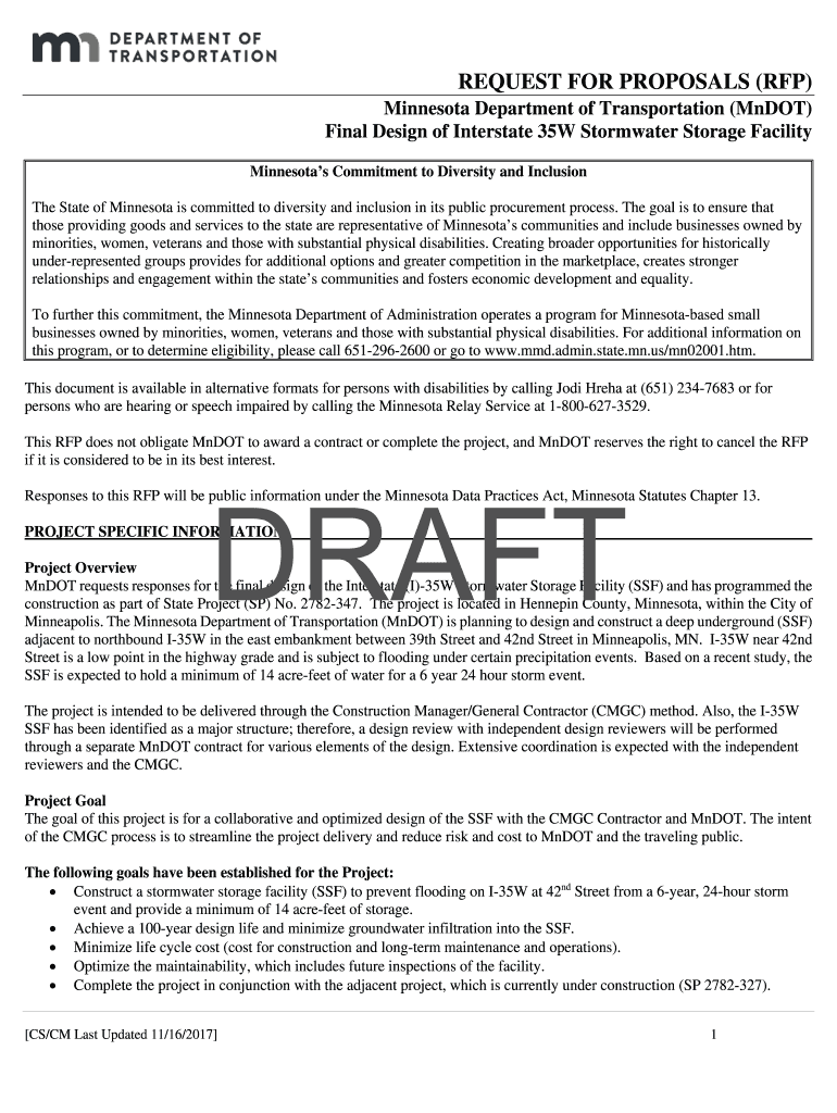 Fillable Online Design-Build Projects - MnDOT Design-Build Program Fax ...