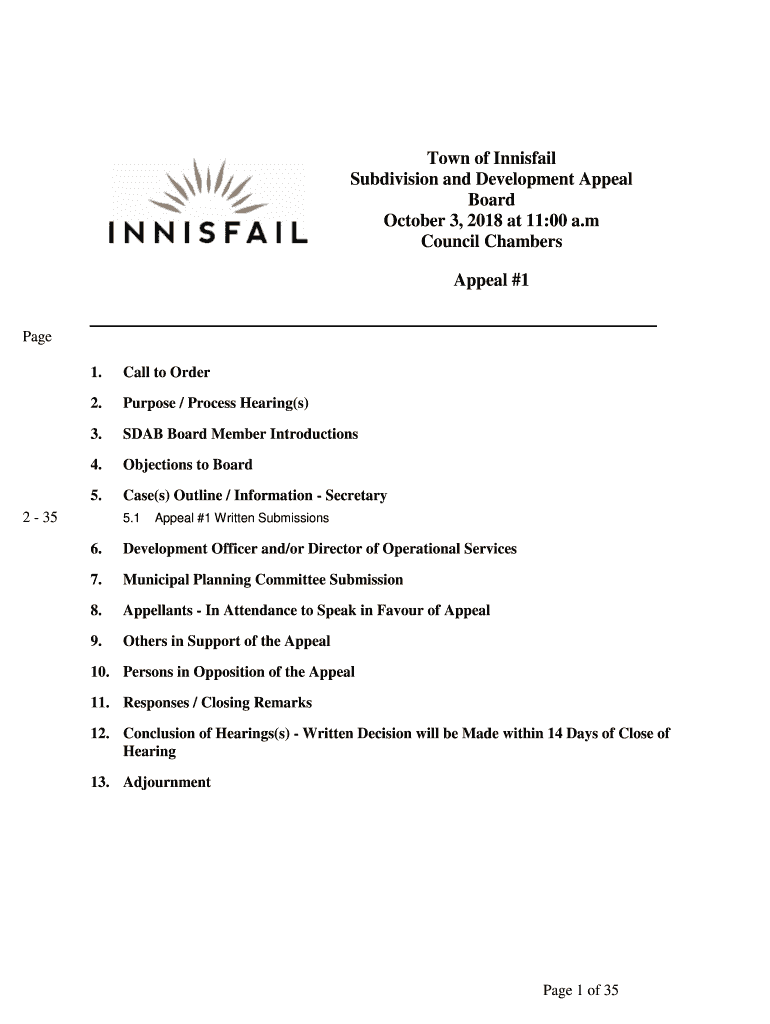 Fillable Online innisfail civicweb 2018.10.03 Subdivision and ...