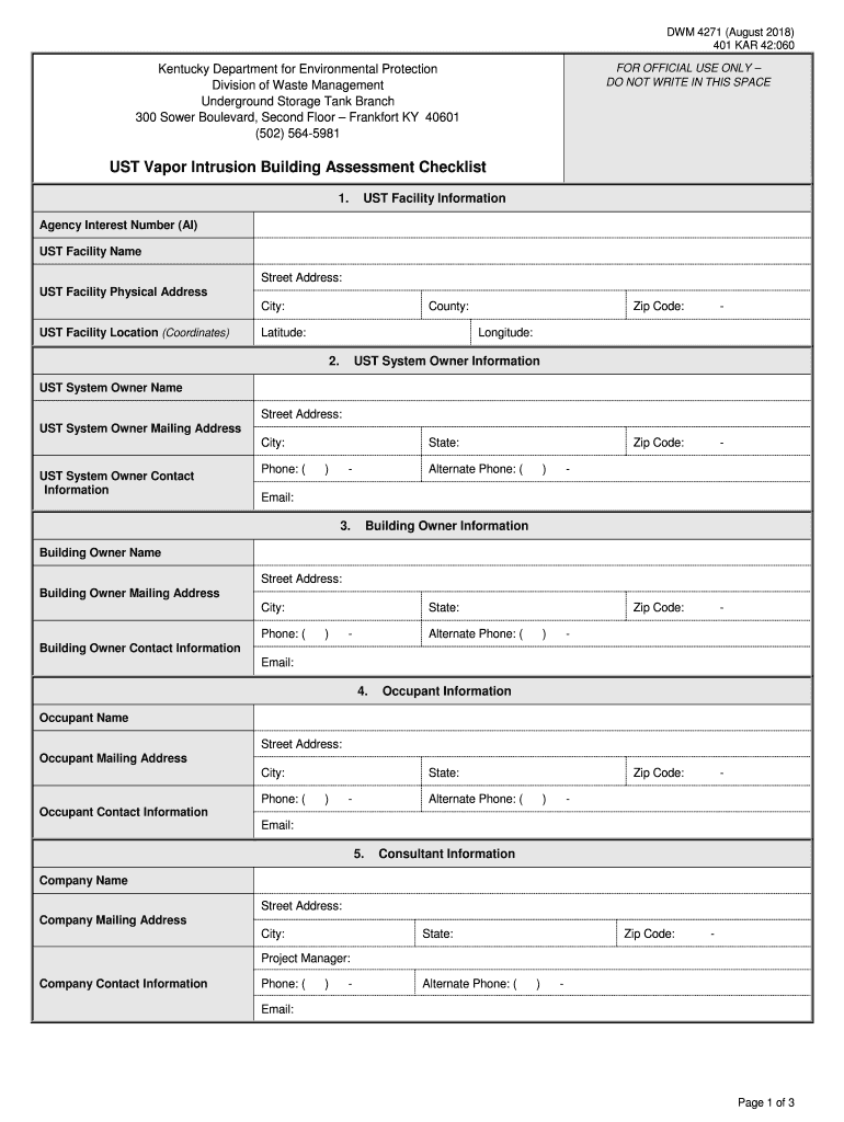 Fillable Online eec ky DWM 4266 - UST Notice of Intent to Permanently ...