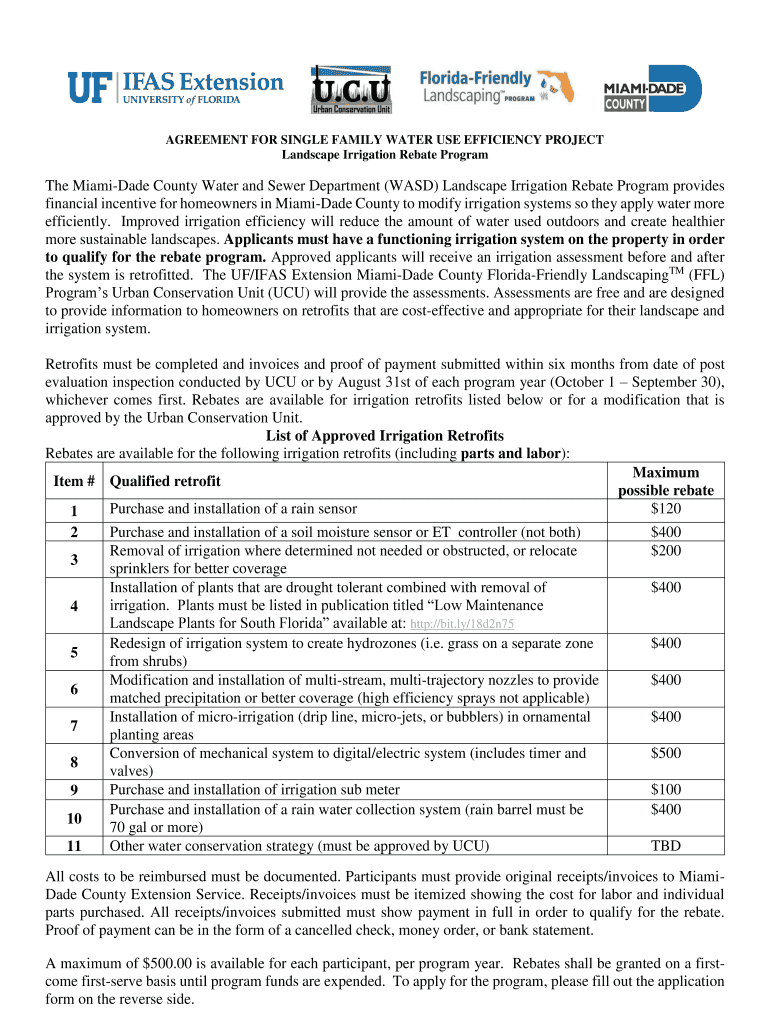 Fillable Online sfyl ifas ufl Request a landscape irrigation evaluation for ... - Miami-Dade ...