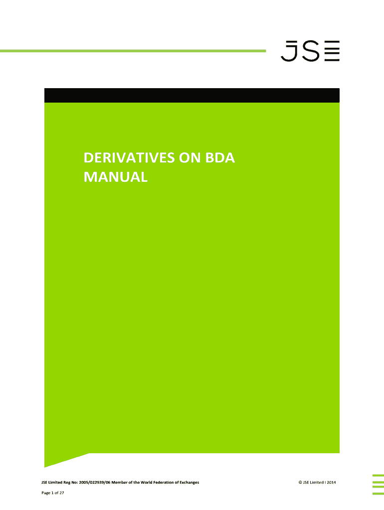Fillable Online derivatives on bda manual - JSE Fax Email Print - pdfFiller