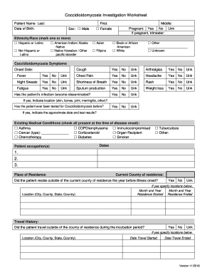 Fillable Online Coccidioidomycosis Worksheet - KDHE Fax Email Print ...