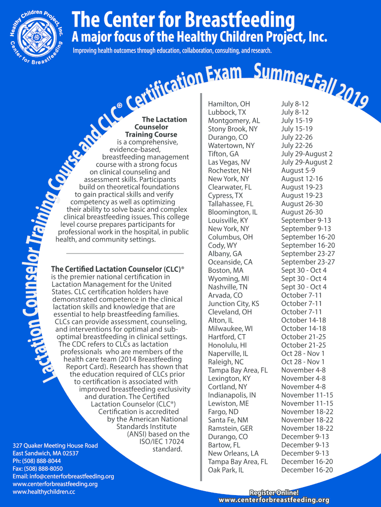 Fillable Online A major focus of the Healthy Children Project, Inc Fax ...