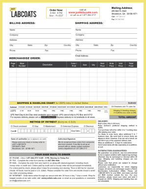 Fillable Online Customer Service - Our Main Priority at Just Lab Coats Fax Email Print - pdfFiller