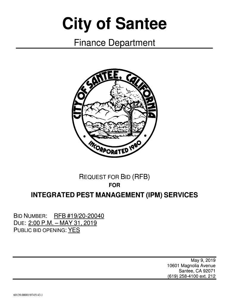 Fillable Online integrated pest management - City of Santee Fax Email ...