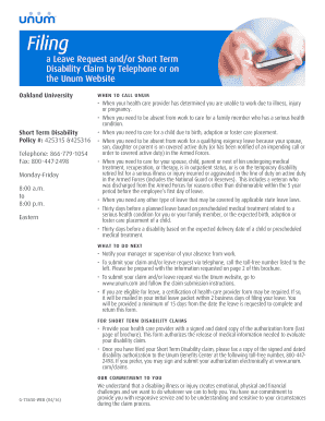 Fillable Online Long-Term Disability Claim Form - UNUM Forms Management ...
