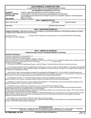 Army Counseling Form - Fill Online, Printable, Fillable, Blank | pdfFiller