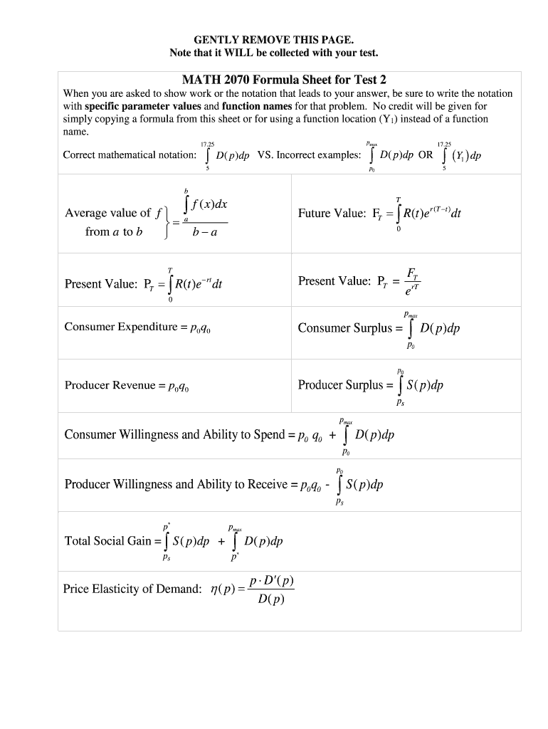 Math 2070 - Fill Online, Printable, Fillable, Blank | pdfFiller