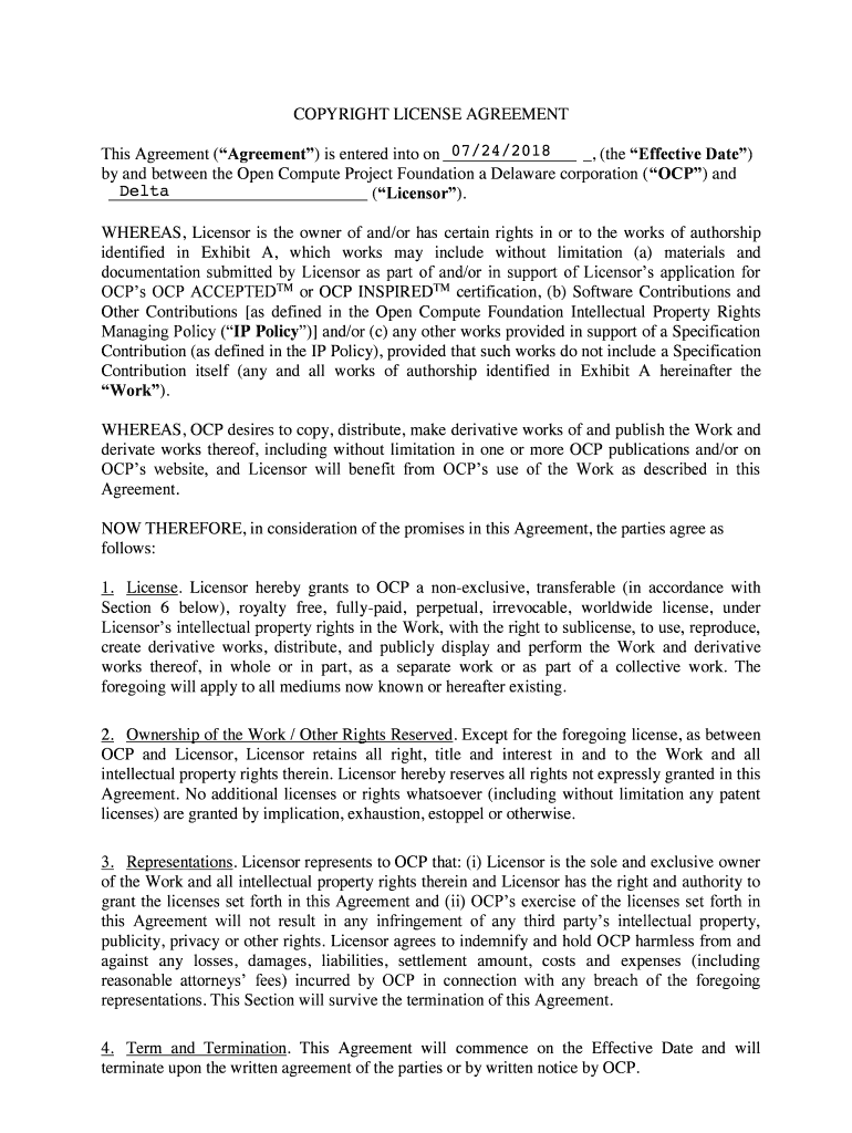 Fillable Online OCP-ACCEPTED Certification Mark License Agreement Fax ...