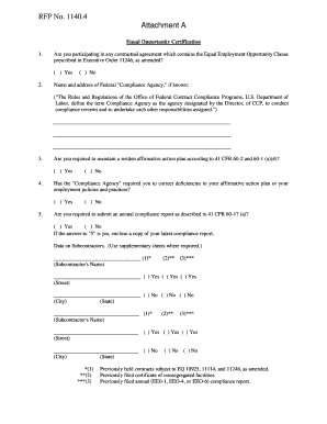 Fillable Online Executive Order 11246 - Office of Federal Contract ...