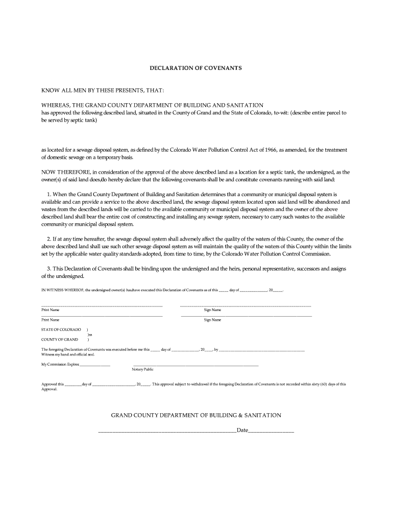 Fillable Online DECLARATION OF COVENANTS KNOW ALL MEN BY ... Fax Email Print - pdfFiller