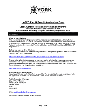 Fillable Online LAPPC Part B Permit Application Form Fax Email Print ...