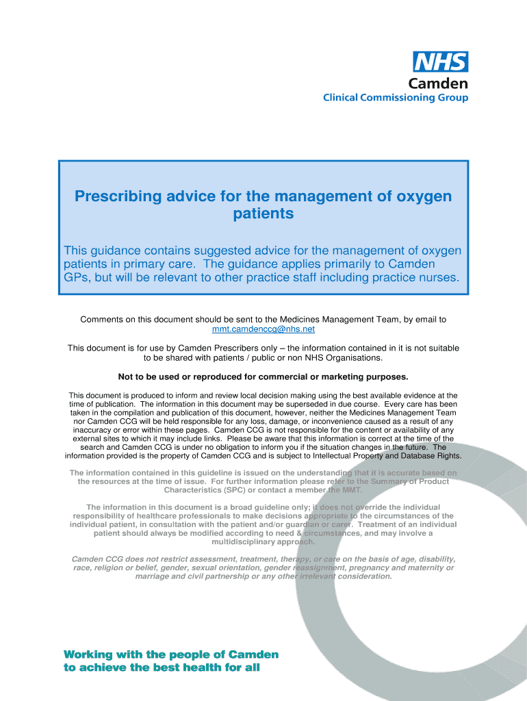 Fillable Online gps camdenccg nhs Improving Home Oxygen ServicesNHS ...
