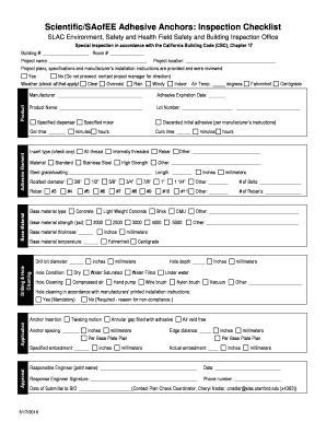 Fillable Online www-group slac stanford Adhesive Anchors Inspection ...