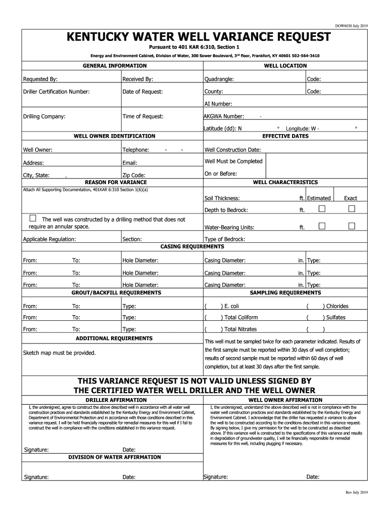 Fillable Online eec ky Well Records Submission and Forms - Kentucky ...