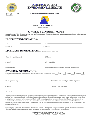 Fillable Online Owner Consent Form - Johnston County Fax Email Print ...