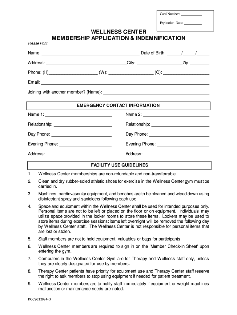 Fillable Online Membership Information Pre-participation Screening ...