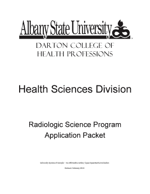 Fillable Online Radiologic Program Admission Criteria - Albany State ...
