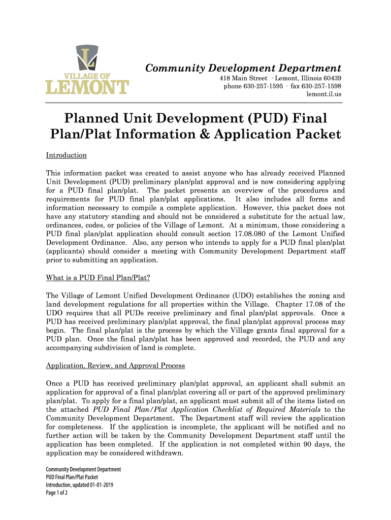 Fillable Online Annexation Information & Application Packet - Lemont, IL Fax Email Print - pdfFiller