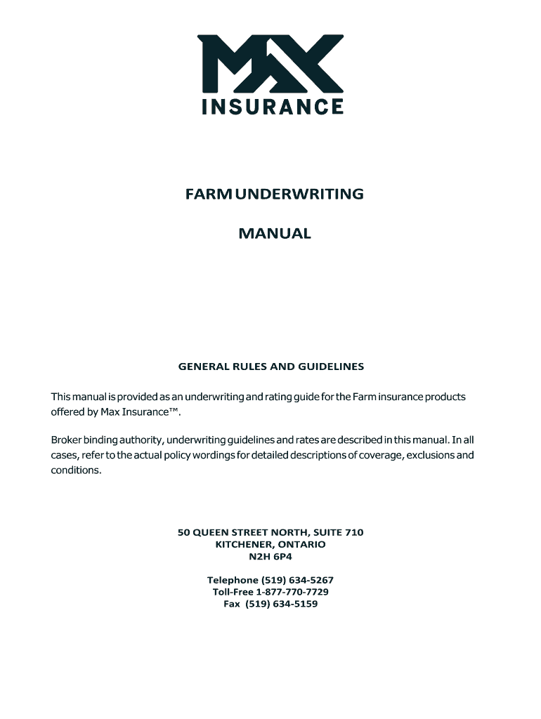 Fillable Online General Insurance Underwriting Manual Fax Email Print ...