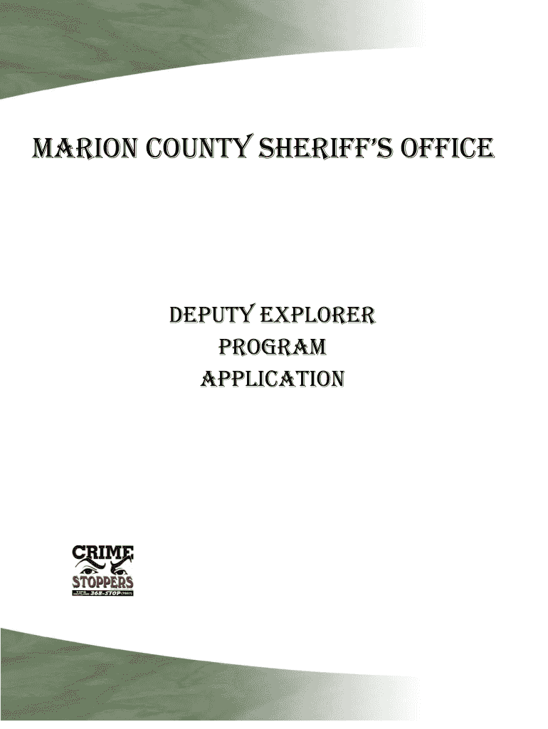Fillable Online Deputy Explorer Program - Marion County Sheriff's ...