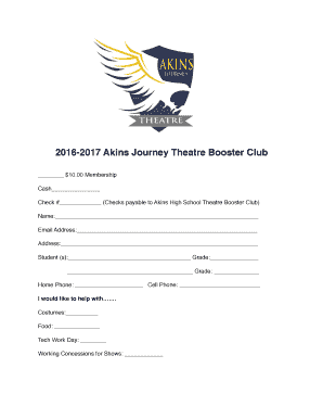 Fillable Online Booster Club sign up sheet Fax Email Print - pdfFiller