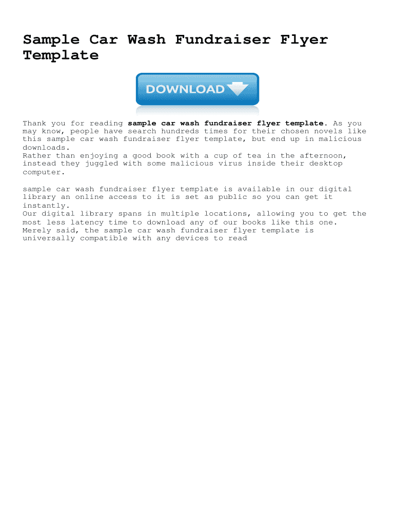 Car Wash Fundraiser Flyer Template