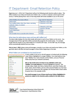 Fillable Online Office 365 (Outlook on the web) - Retention policies in ...