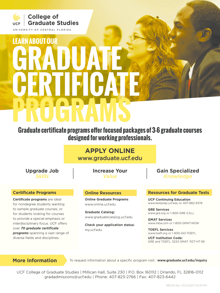 Fillable Online graduate ucf Earn an Online Graduate Certificate ...