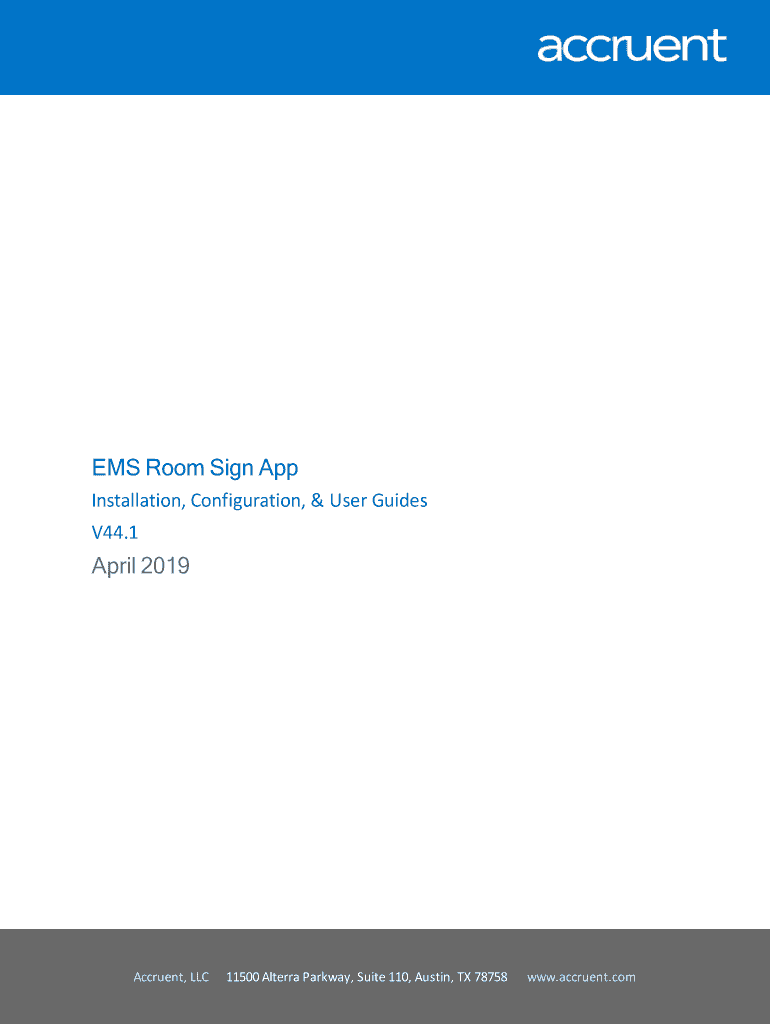 Fillable Online EMS Room Sign App Documentation Fax Email Print - pdfFiller