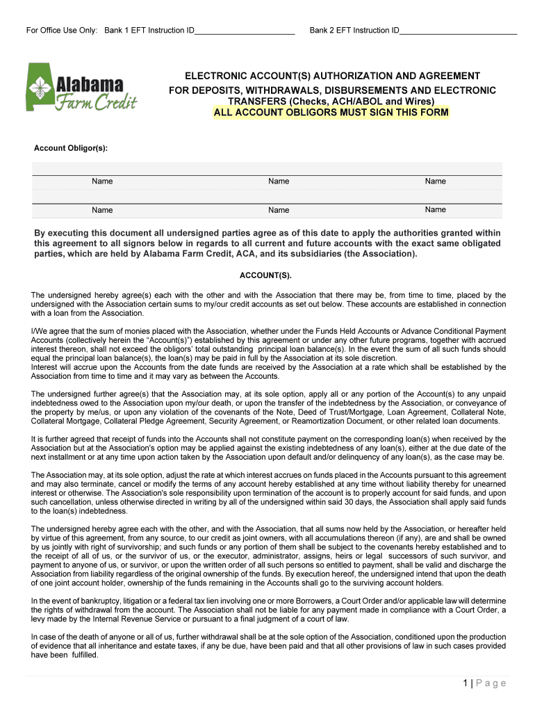 Fillable Online Form EFT-1, Authorization Agreement for Certain ...