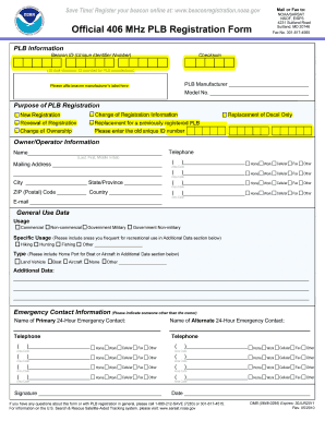 406 Mhz Beacon Registration - Fill Online, Printable, Fillable, Blank ...