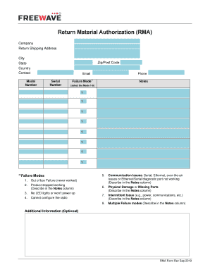 Fillable Online How do I request a Return Material Authorization (RMA ...
