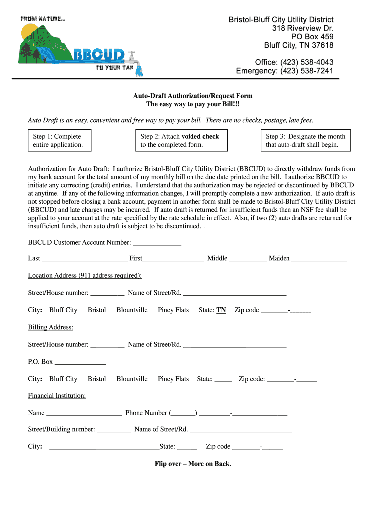 Fillable Online Auto-Draft Authorization/Request Form The easy way to ...