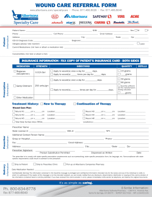 Fillable Online WOUND CARE REFERRAL FORM - shaws.com Fax Email Print ...